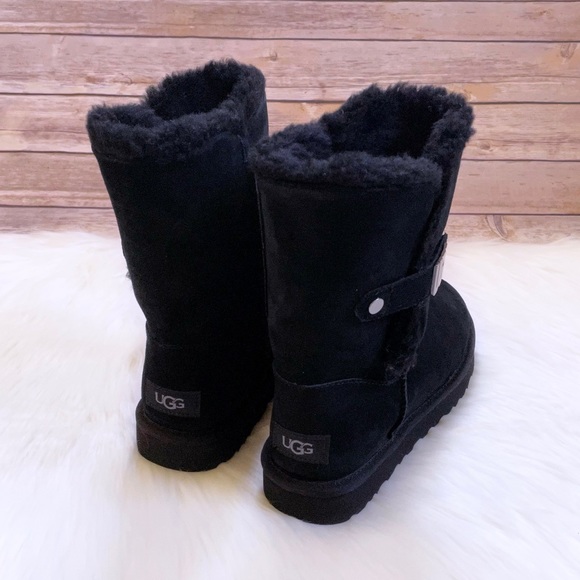 UGG | Shoes | Ugg Bailey Ugg Metal Graphic Black Suede Boots | Poshmark
